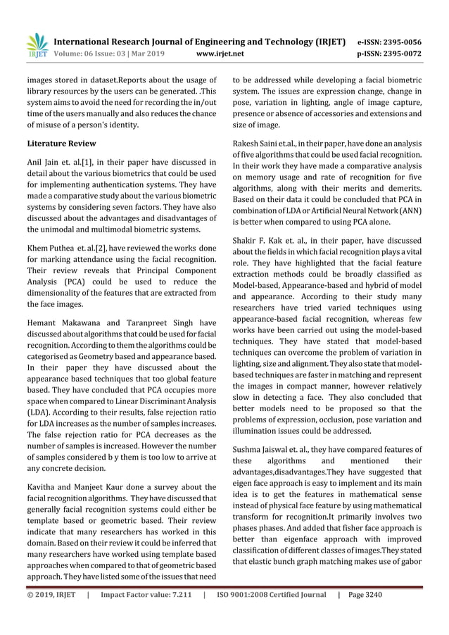 IRJET- Library Management System with Facial Biometric Authentication | PDF