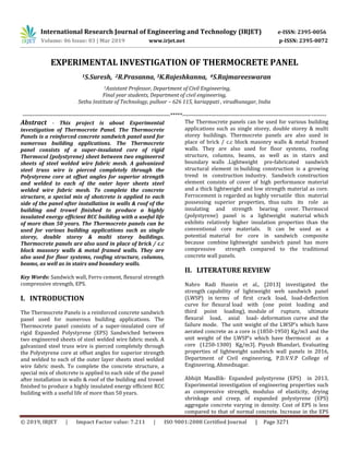IRJET- Experimental Investigation of Thermocrete Panel | PDF
