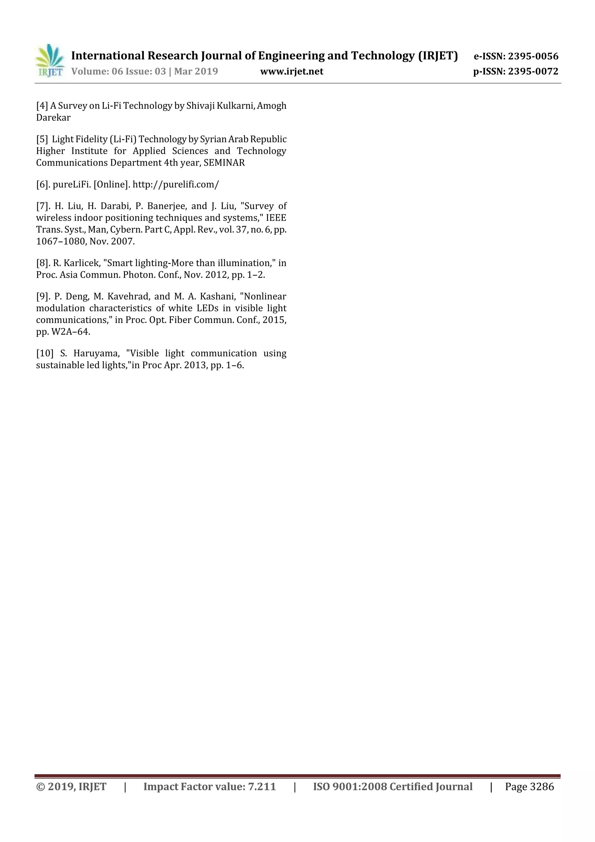 IRJET- Visible Light Communication (Li-Fi) | PDF