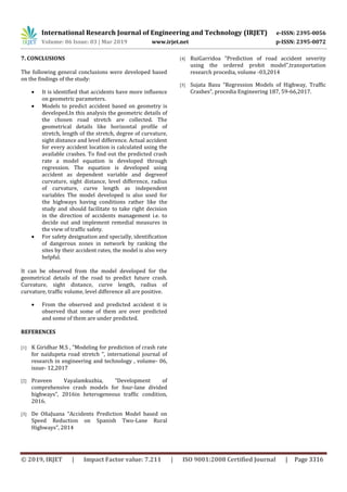 IRJET- Development of Accident Prediction Model on Horizontal Curves | PDF