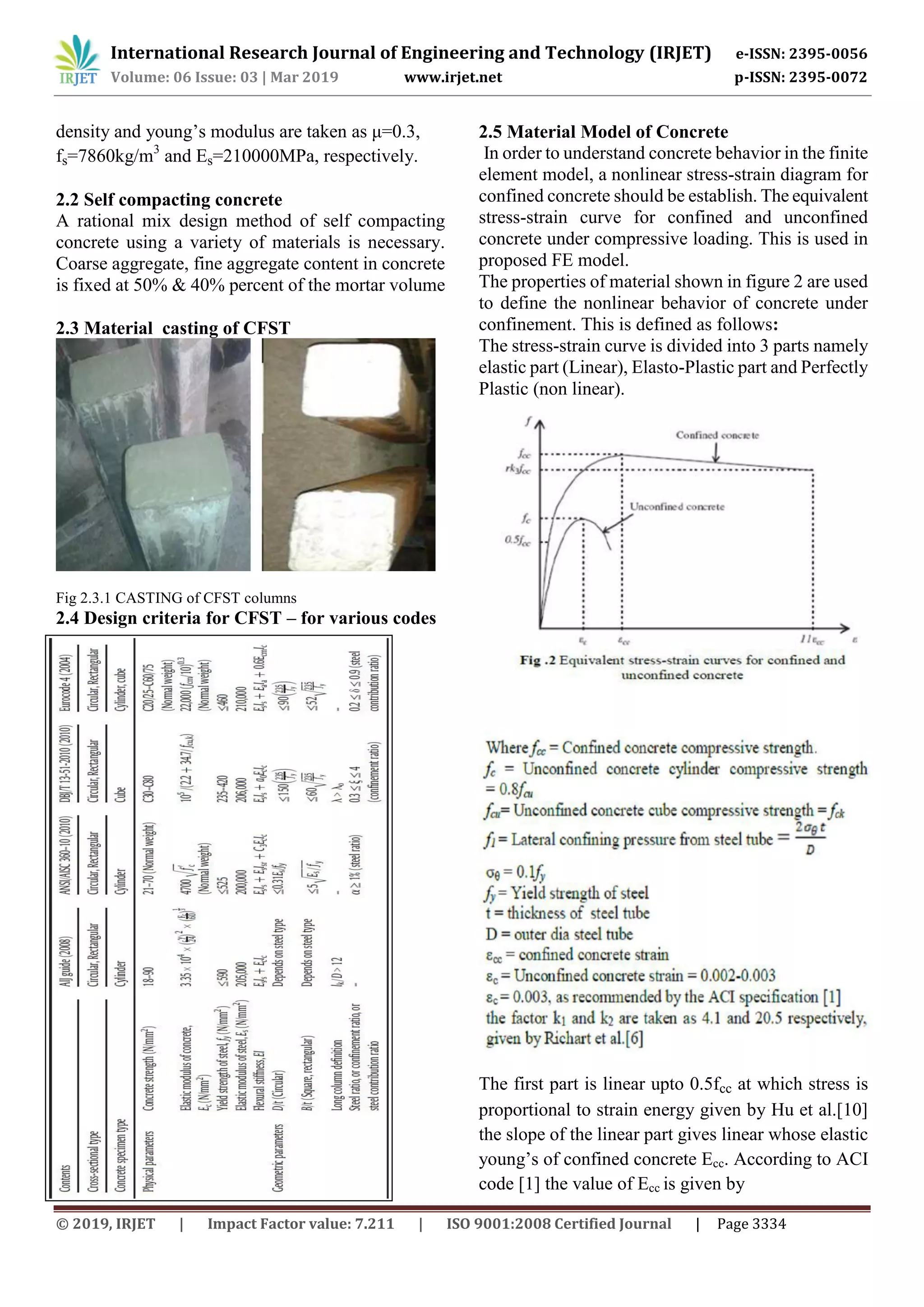 IRJET- Study on Behavior of CFST Columns under Axial Compression and Analysis by ABAQUS | PDF