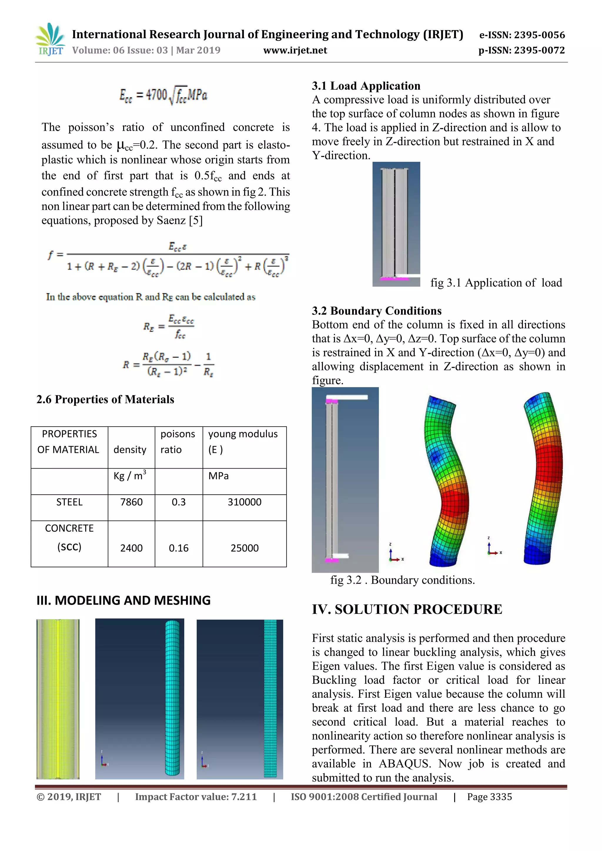 IRJET- Study on Behavior of CFST Columns under Axial Compression and Analysis by ABAQUS | PDF
