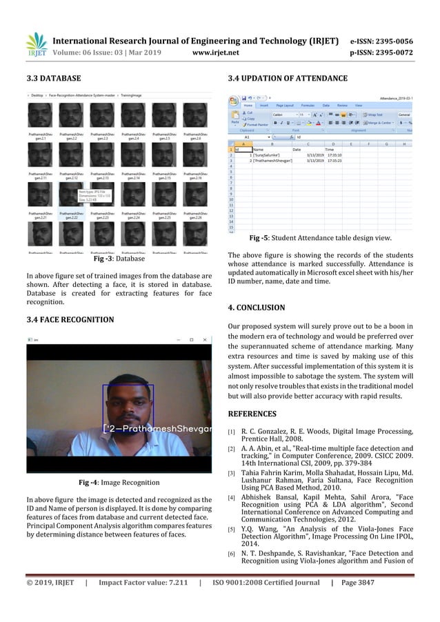 Irjet Computerized Attendance System Using Face Recognition Pdf