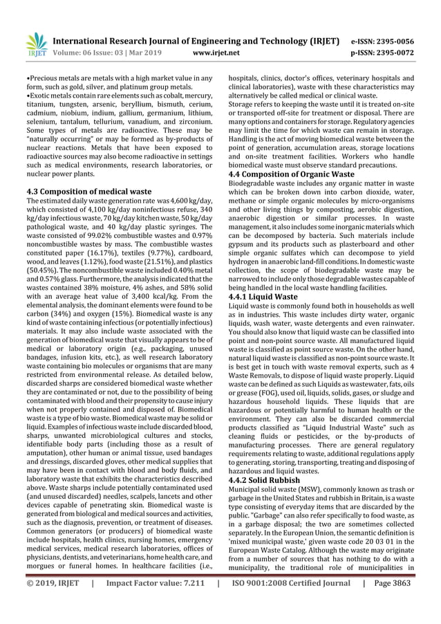 IRJET- Automatic Waste Segregation and Monitoring system of Municipal ...