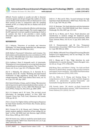 IRJET- ARC Fault and Flash Signal Analysis in DC Distribution Systems | PDF