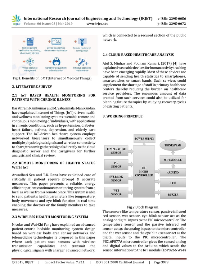IRJET- Implementation of Cloud based Health Care Monitoring System using IoT | PDF