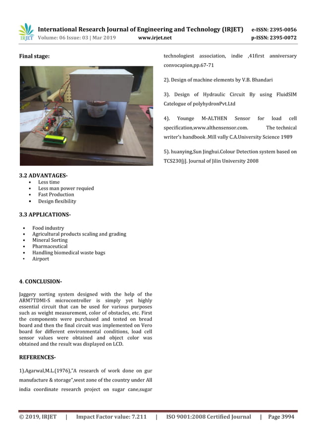 IRJET- Jaggery Quality Testing and Sorting System | PDF