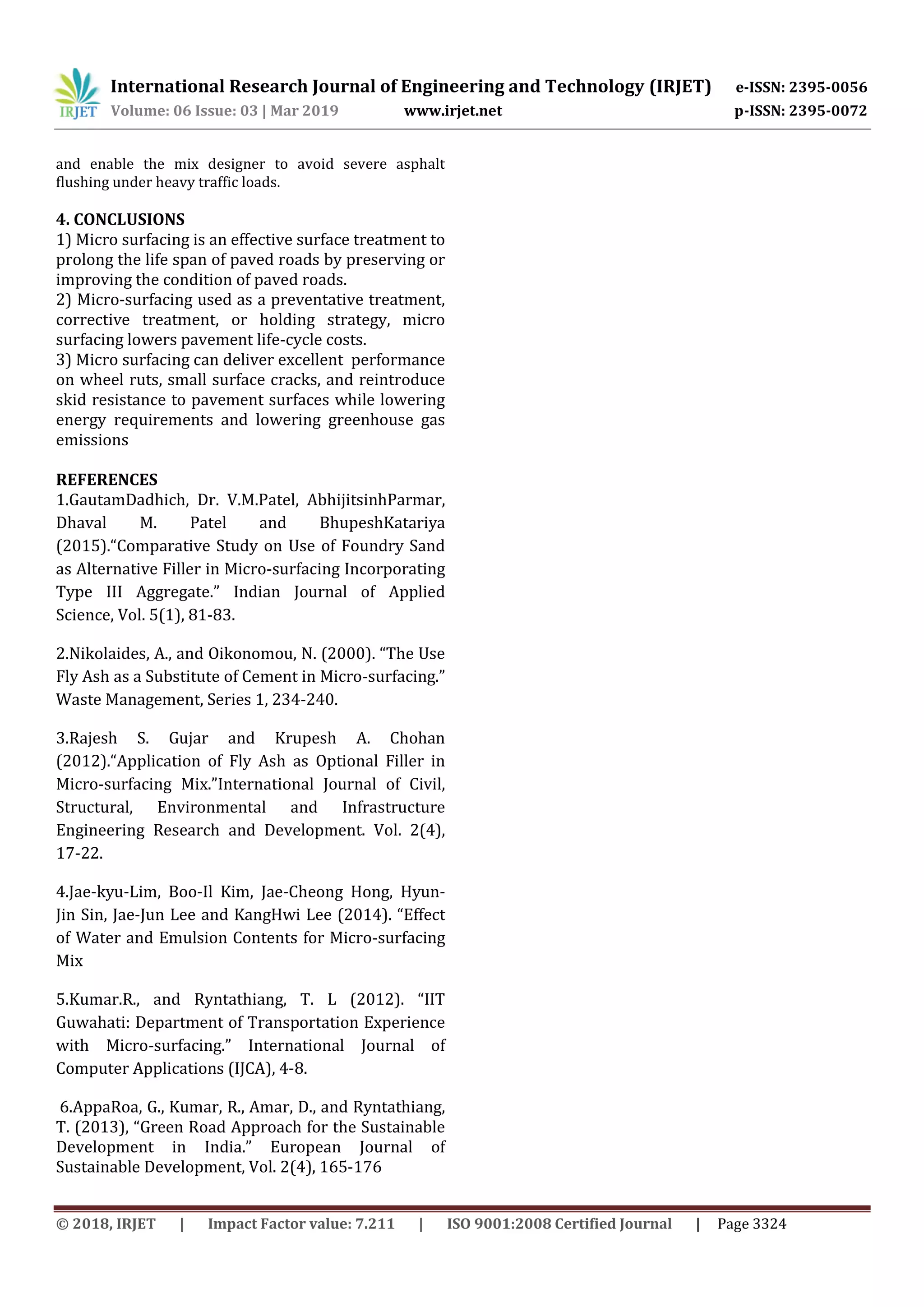 IRJET- A Laboratory Investigation on Type III Micro-Surfacing with ...