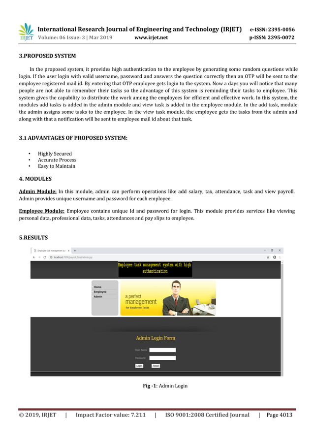 IRJET- Employee Task Management System with High Authentication | PDF