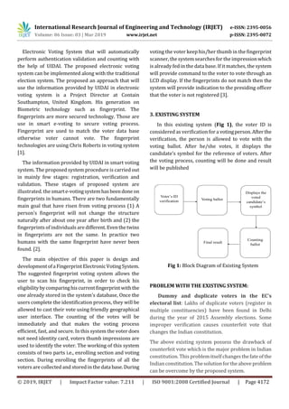 IRJET- Biometric Voting Machine | PDF