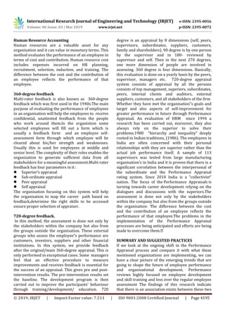 IRJET- A Study on Emerging Trends in Performance Appraisal IN 21st ERA | PDF