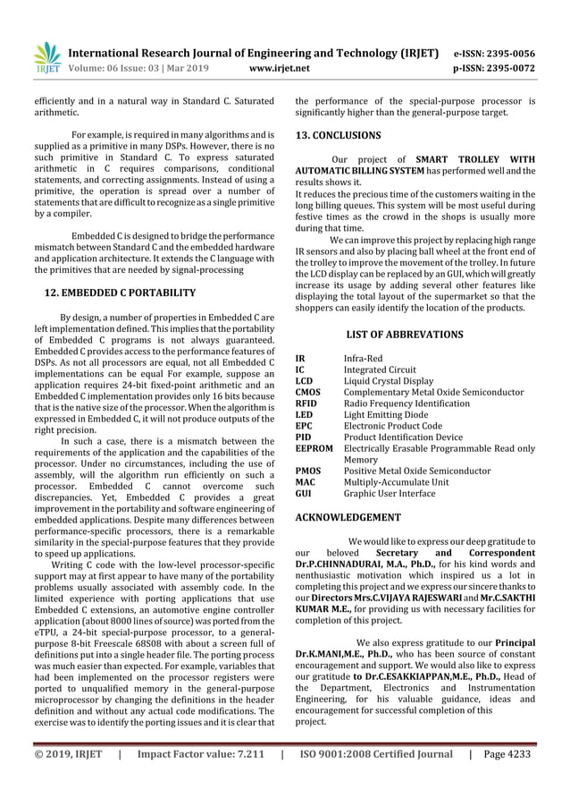IRJET- Smart Trolley with Automated Billing System | PDF | Technology ...
