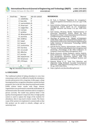 IRJET- Spot Me - A Smart Attendance System based on Face Recognition | PDF