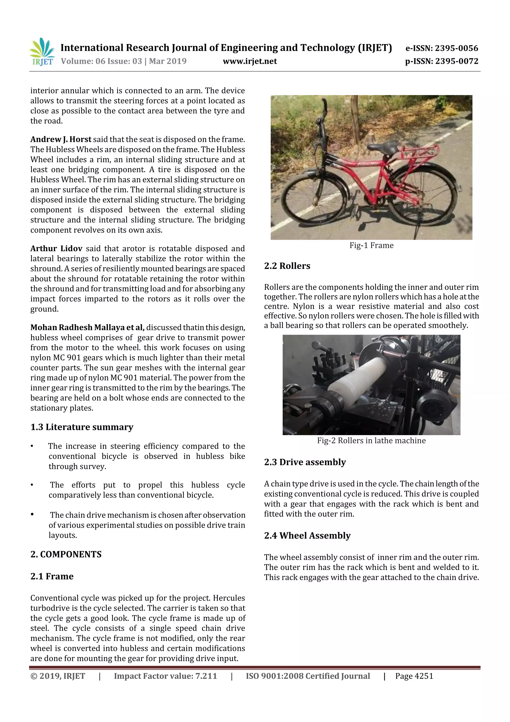 IRJET- Design and Fabrication of Hubless Bike | PDF