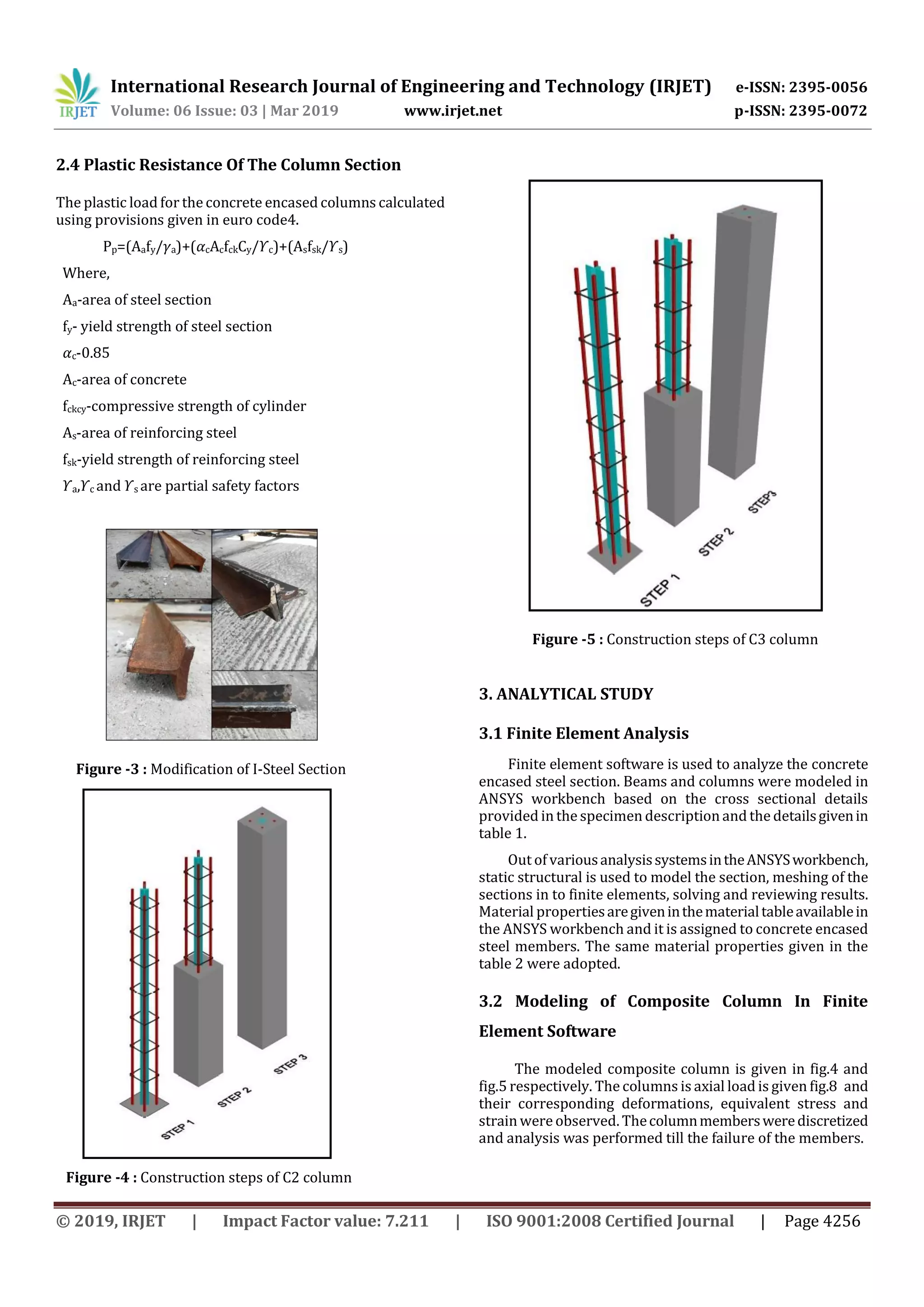 IRJET- Study on the Structural Behavior of Concrete Encased Steel ...