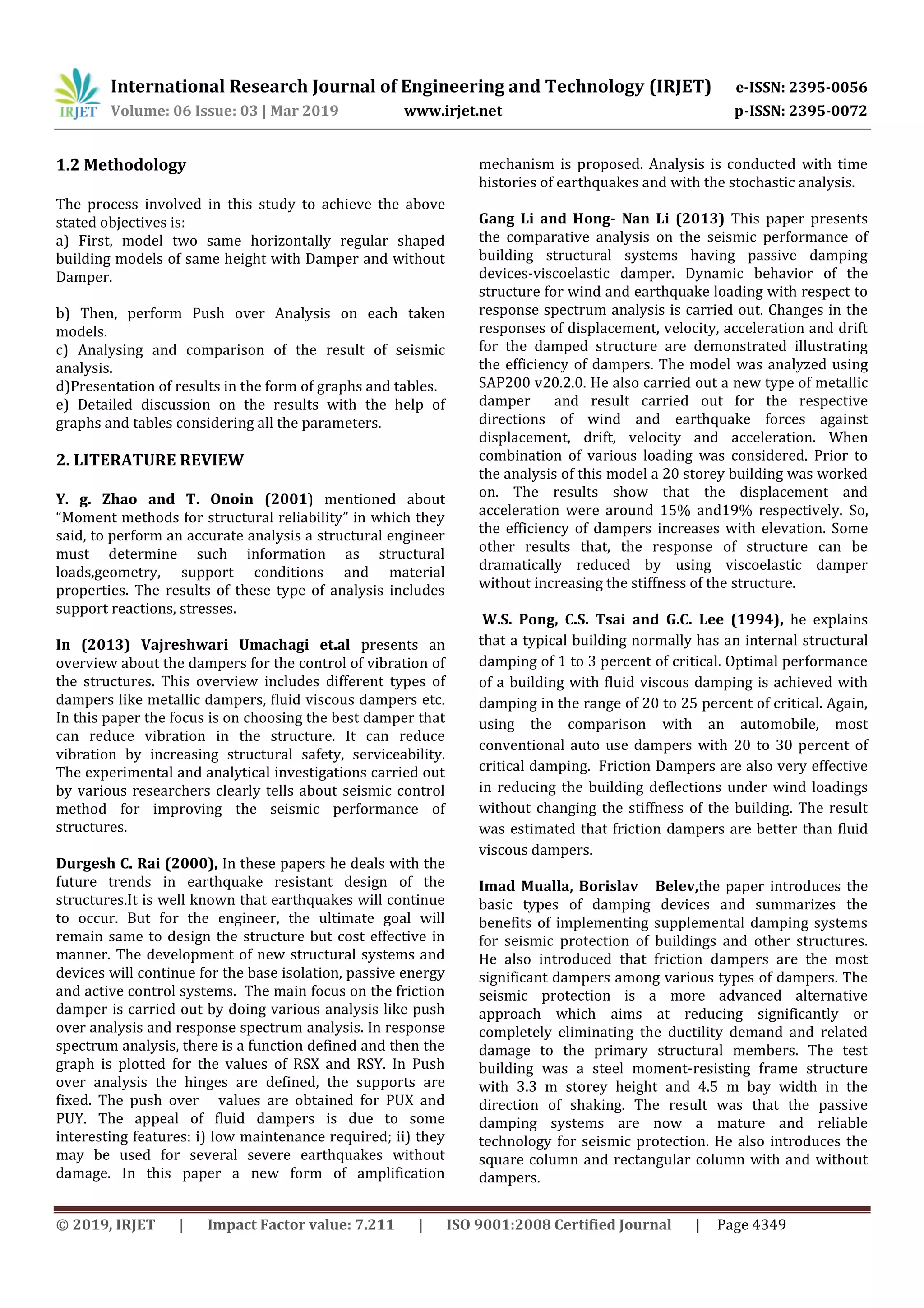 IRJET- Structural Analysis of Seismic Friction Dampers | PDF