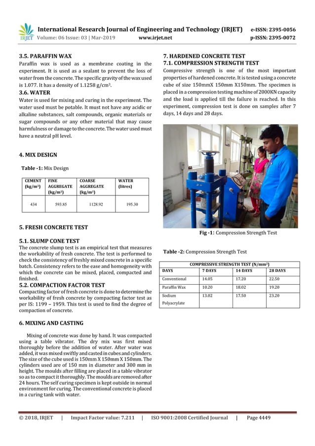 IRJET- Flexural Behavior of Self-Curing Concrete using different Curing ...