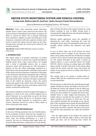 IRJET- Driver State Monitoring System and Vehicle Control | PDF ...