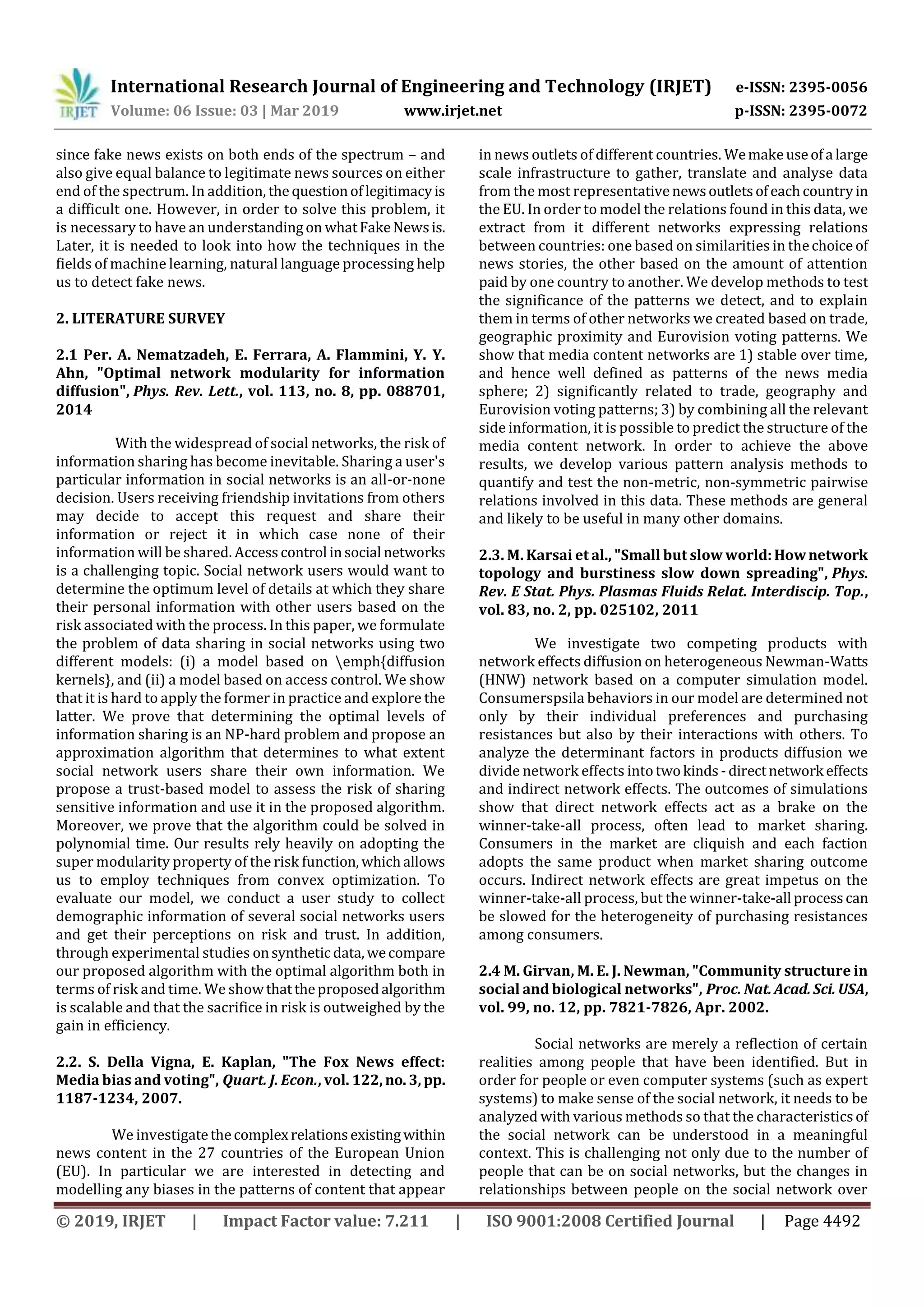 IRJET- Fake Message Deduction using Machine Learining | PDF