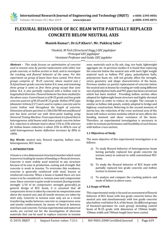 IRJET- Flexural Behaviour of RCC Beam with Partially Replaced Concrete ...