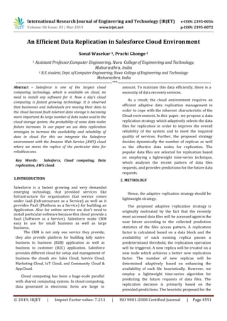 IRJET- An Efficient Data Replication in Salesforce Cloud Environment | PDF