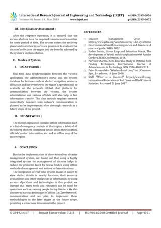 IRJET- E-Krisenseva: A Web-App based Portal for Real Time Disaster Management System | PDF