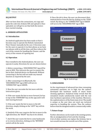 IRJET- Robotic Automated Floor Cleaner | PDF