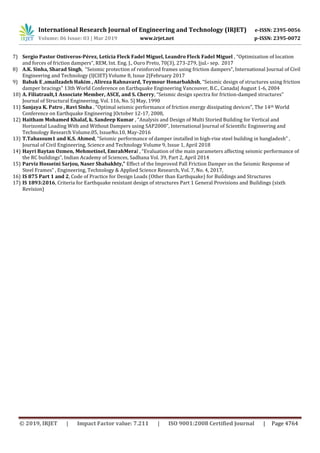 IRJET- Seismic Evaluation of Reinforced Concrete Building with Friction Dampers | PDF