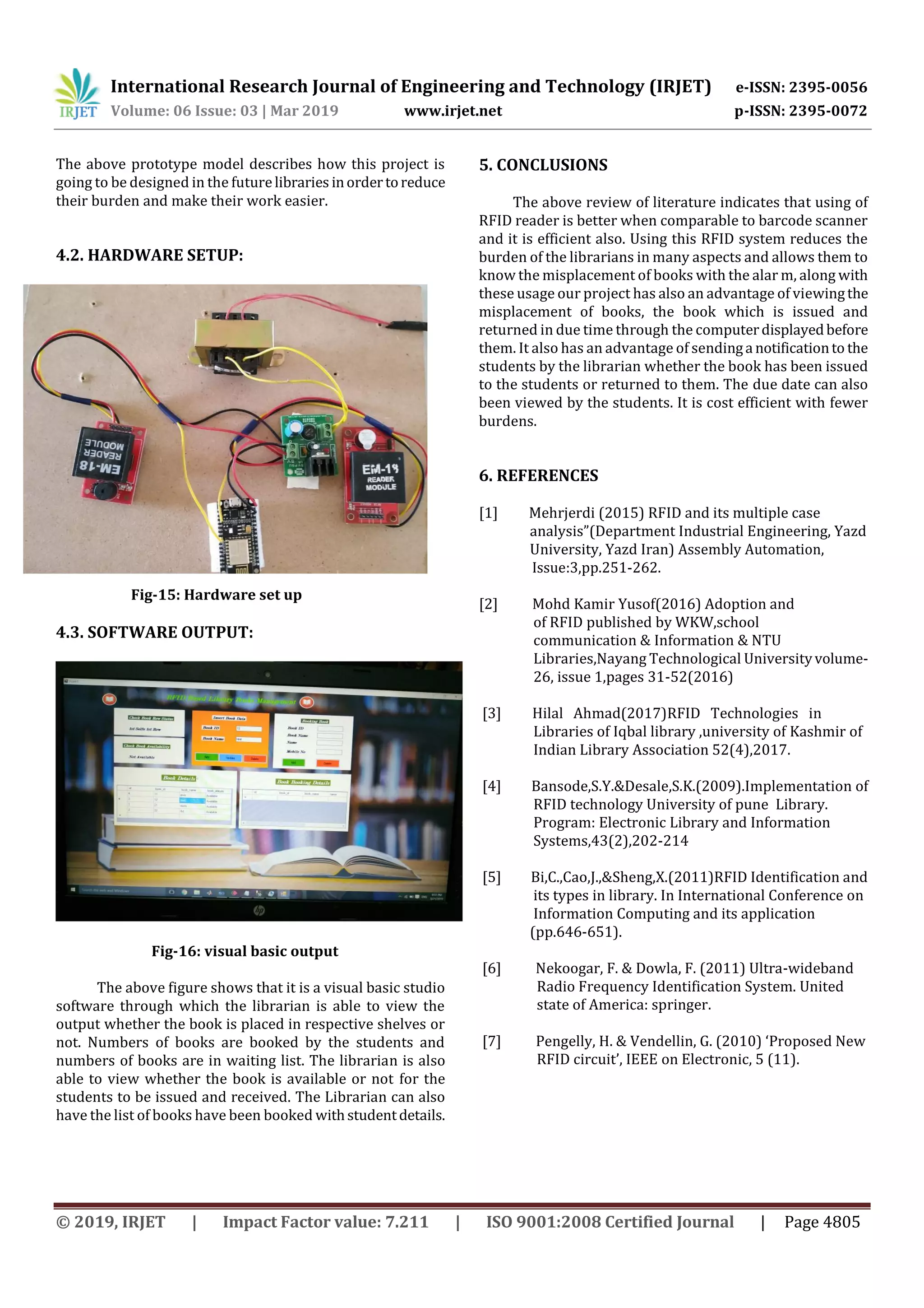IRJET- RFID based Book Shelving System | PDF | Computing | Technology ...