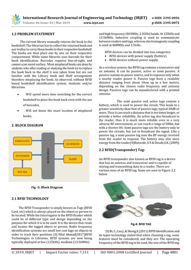 IRJET- RFID based Book Shelving System | PDF | Computing | Technology & Computing