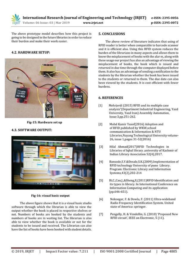 IRJET- RFID based Book Shelving System | PDF | Computing | Technology & Computing