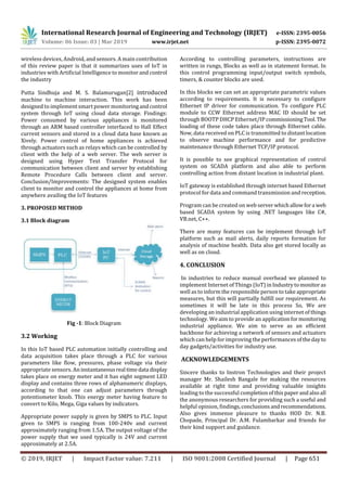 IRJET- Monitoring and Control of PLC based Automation System Parameters using IoT | PDF