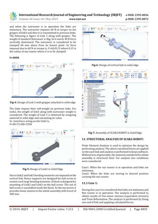 IRJET- Design and Analysis of 3-Axis Scara Robot to Sustain 60 N-M Torque by Nutrunner | PDF