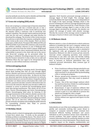 IRJET- Cyber Attacks and its different Types | PDF