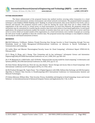 IRJET- Sharing Session Key to Protect Data in Cloud Storage | PDF