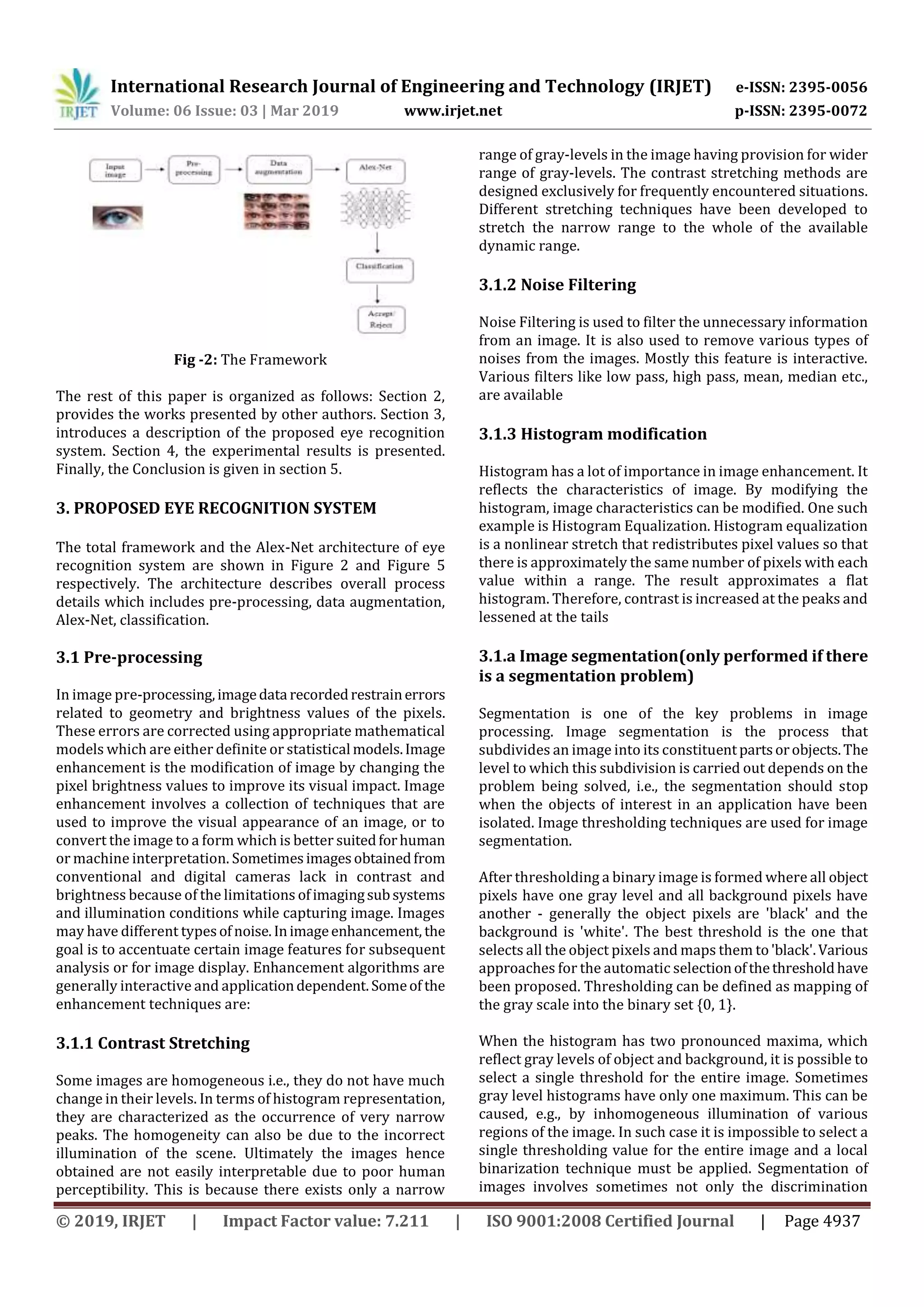 IRJET- Biometric Eye Recognition using Alex-Net | PDF