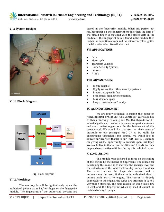 IRJET- Fingerprient based Vehicle Starter | PDF