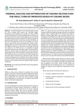 IRJET- Thermal Analysis and Optimisation of Ceramic Heating Pads for ...