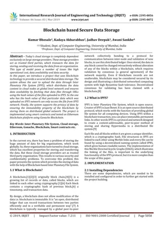 IRJET- Blockchain based Secure Data Storage | PDF