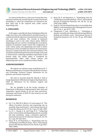 IRJET- Integration of Job Release Policies and Job Scheduling Policies in Assembly Job Shop ...
