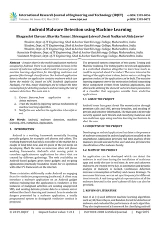 IRJET- Android Malware Detection using Machine Learning | PDF