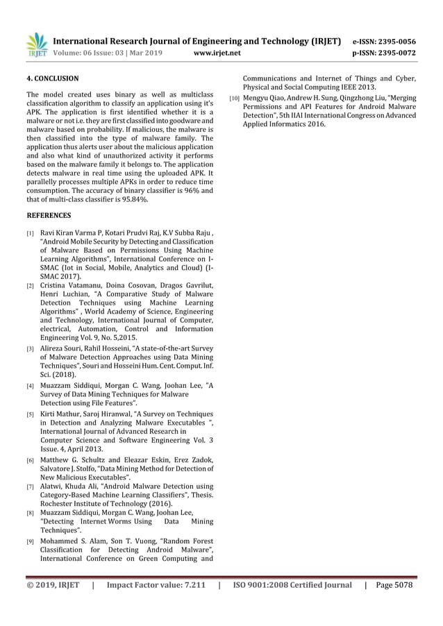 IRJET- Android Malware Detection using Machine Learning | PDF