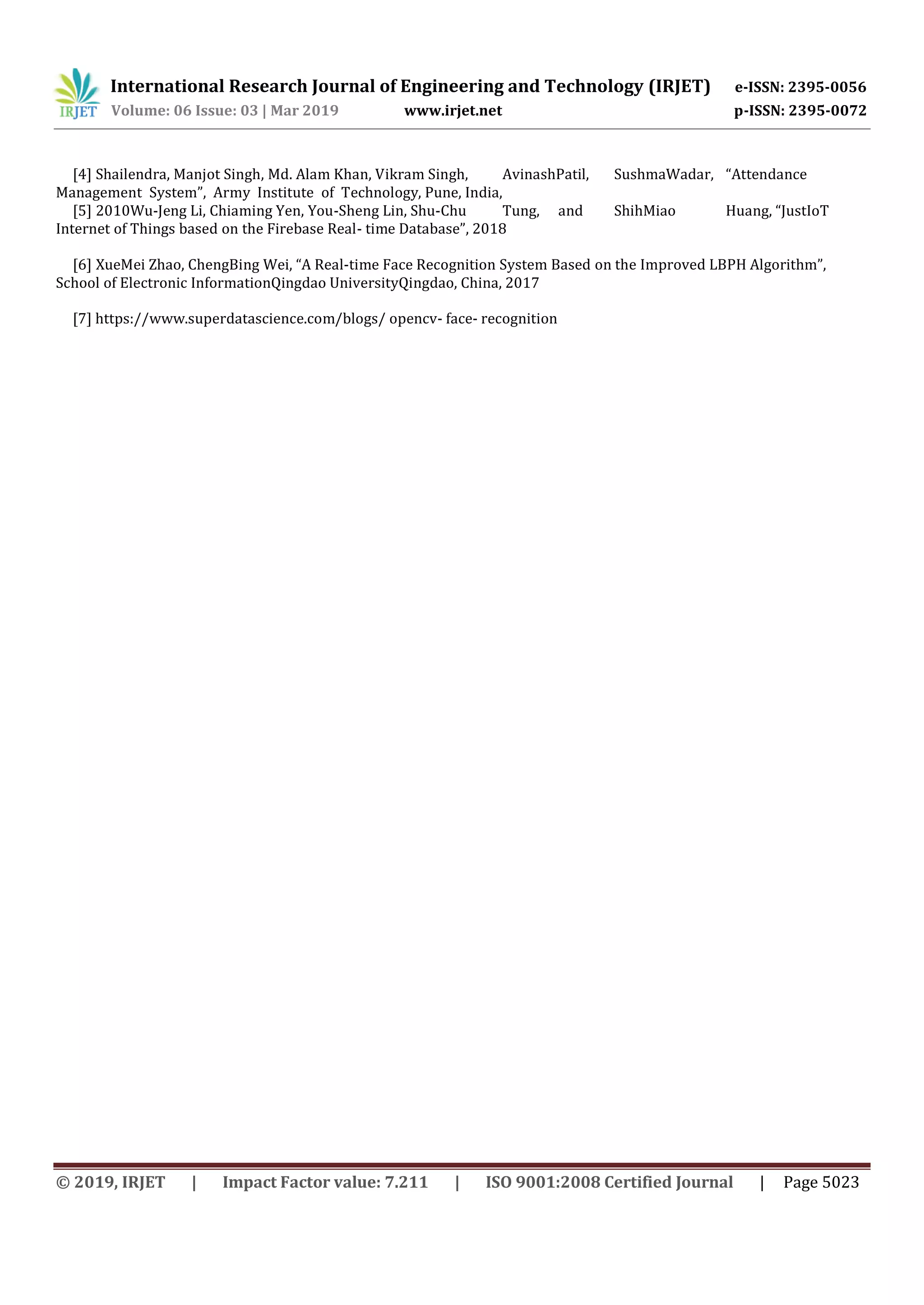 IRJET- Biometric Attendance Management System using Raspberry Pi | PDF