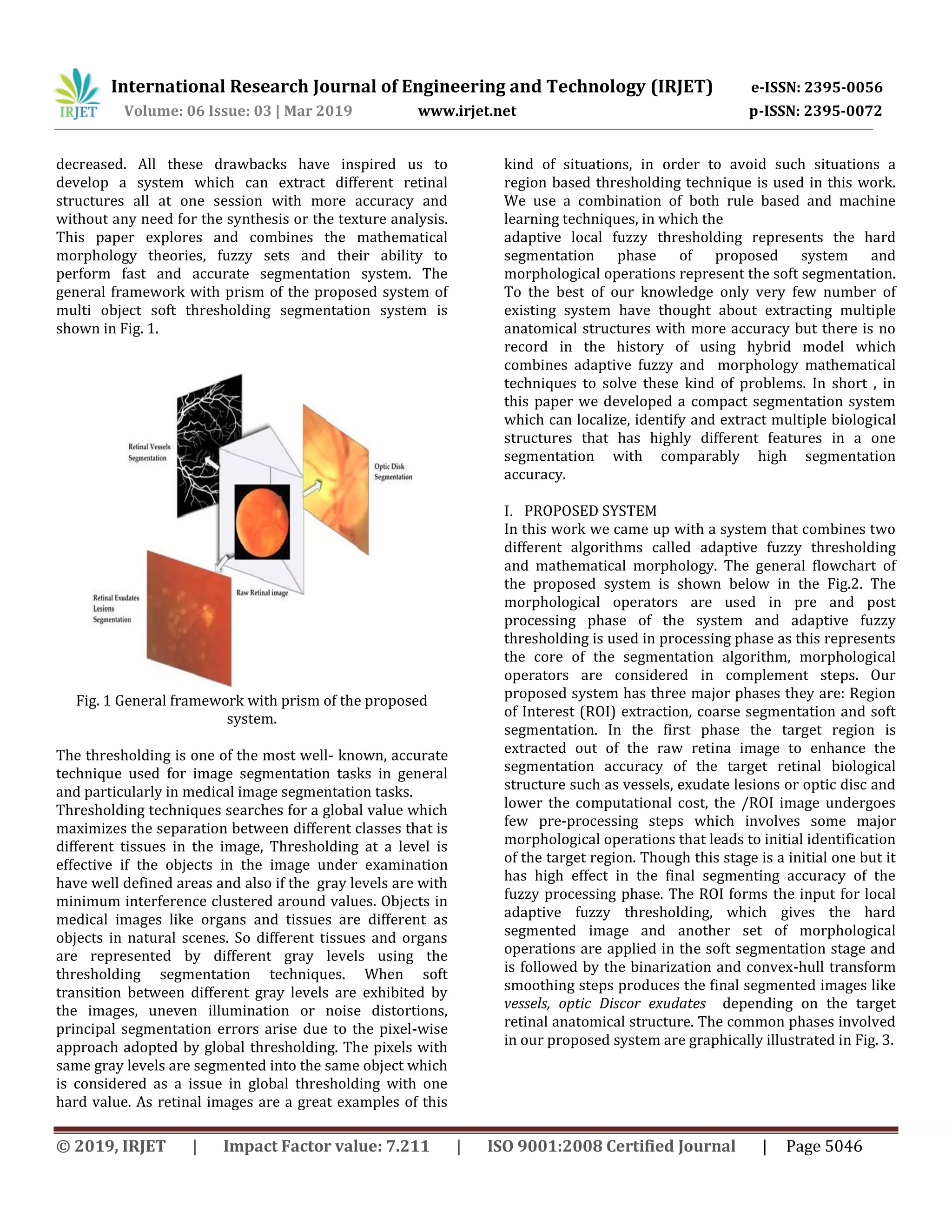 IRJET- Retinal Structure Segmentation using Adaptive Fuzzy Thresholding | PDF