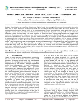 IRJET- Retinal Structure Segmentation using Adaptive Fuzzy Thresholding | PDF
