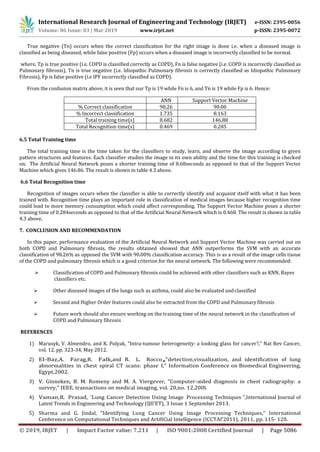 IRJET- Classification of Cancer of the Lungs using ANN and SVM Algorithms | PDF