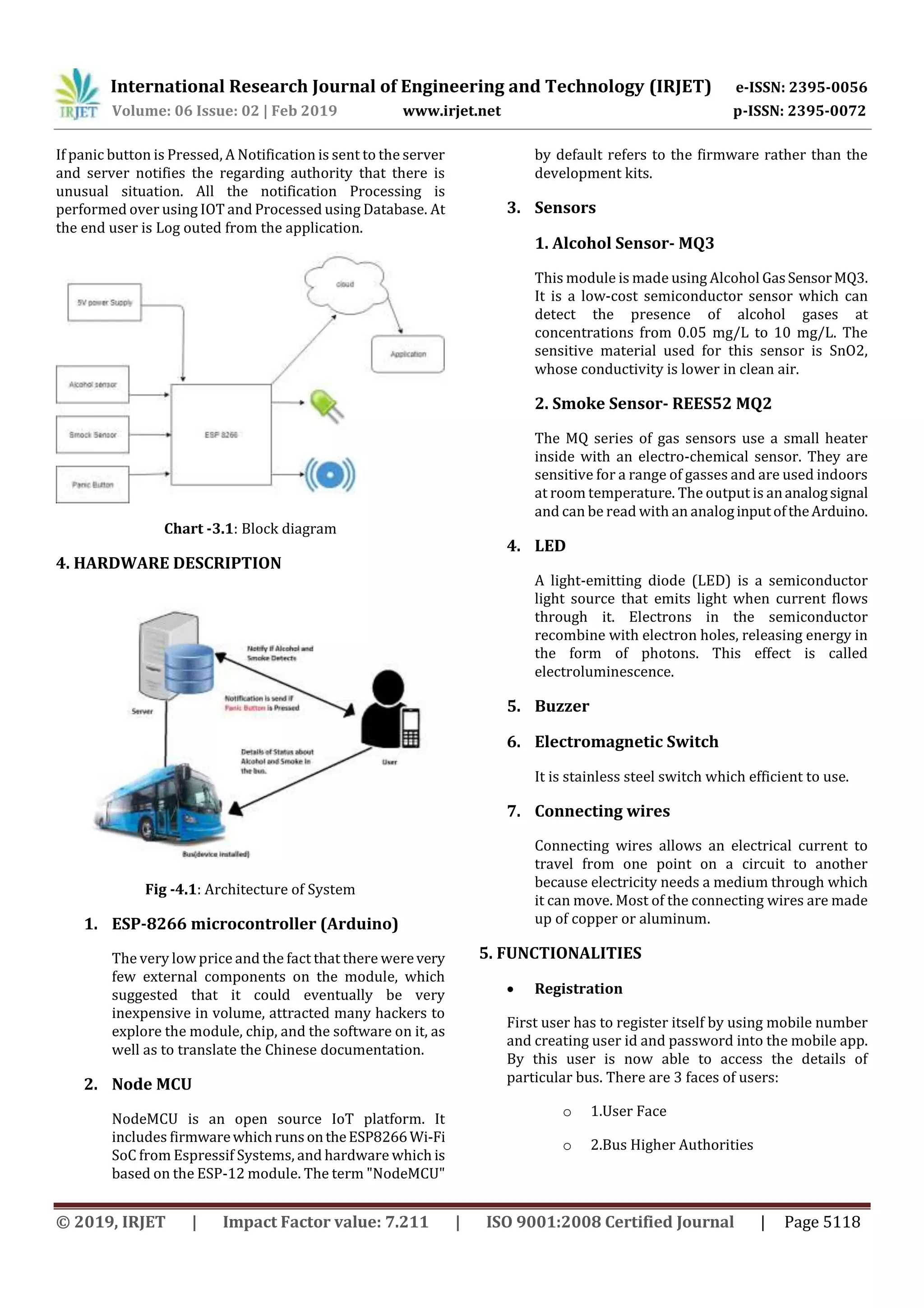 Irjet Iot Based Alcohol Smocking Detection System For Public Transport Pdf