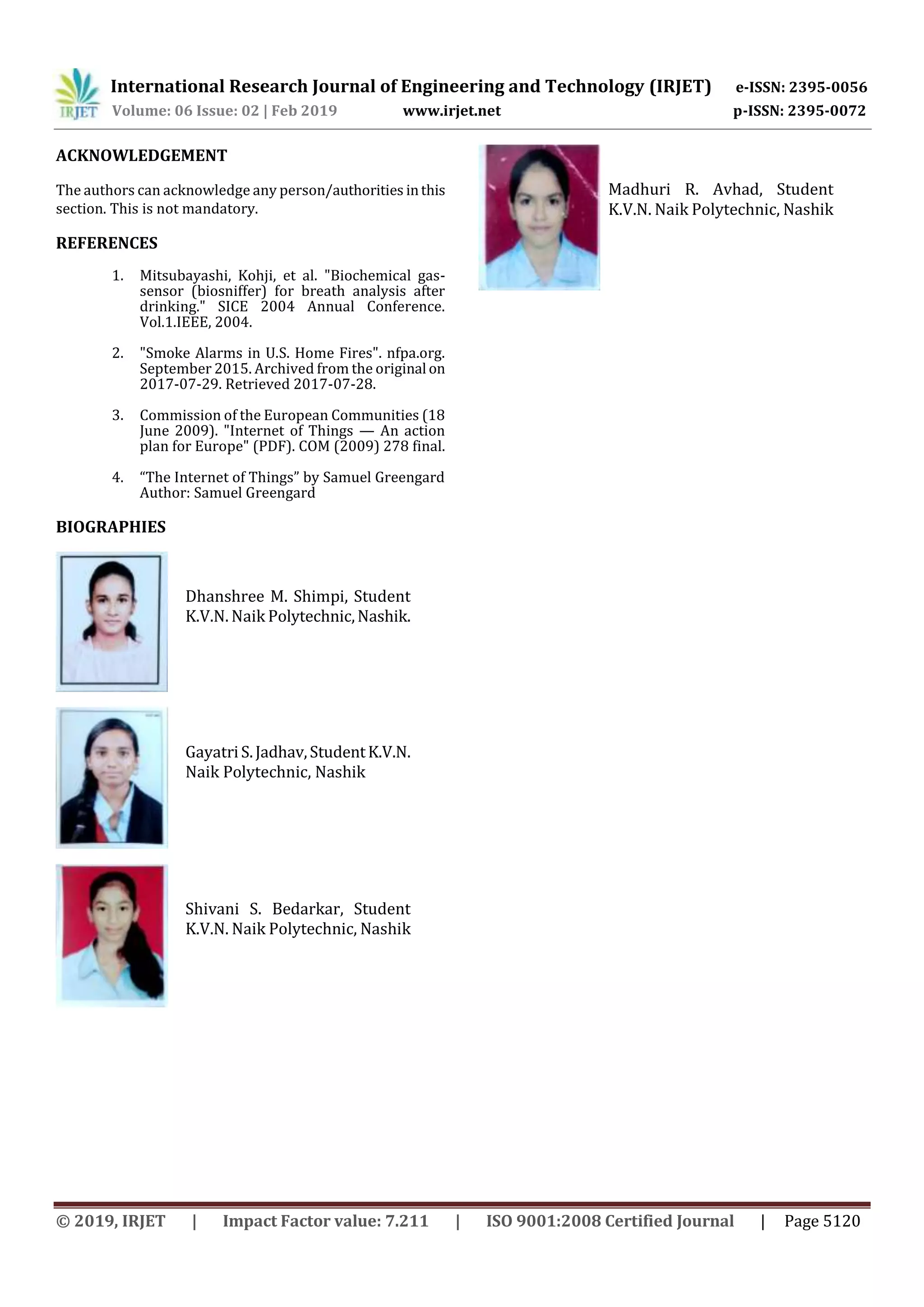 Irjet Iot Based Alcohol Smocking Detection System For Public Transport Pdf