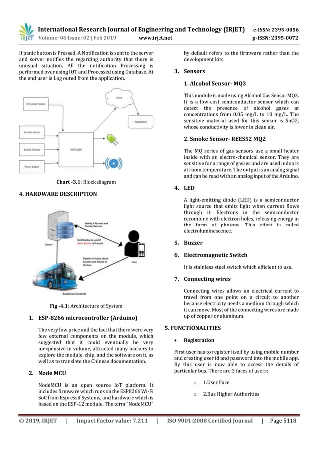 IRJET- IoT based Alcohol Smocking Detection System for Public Transport | PDF