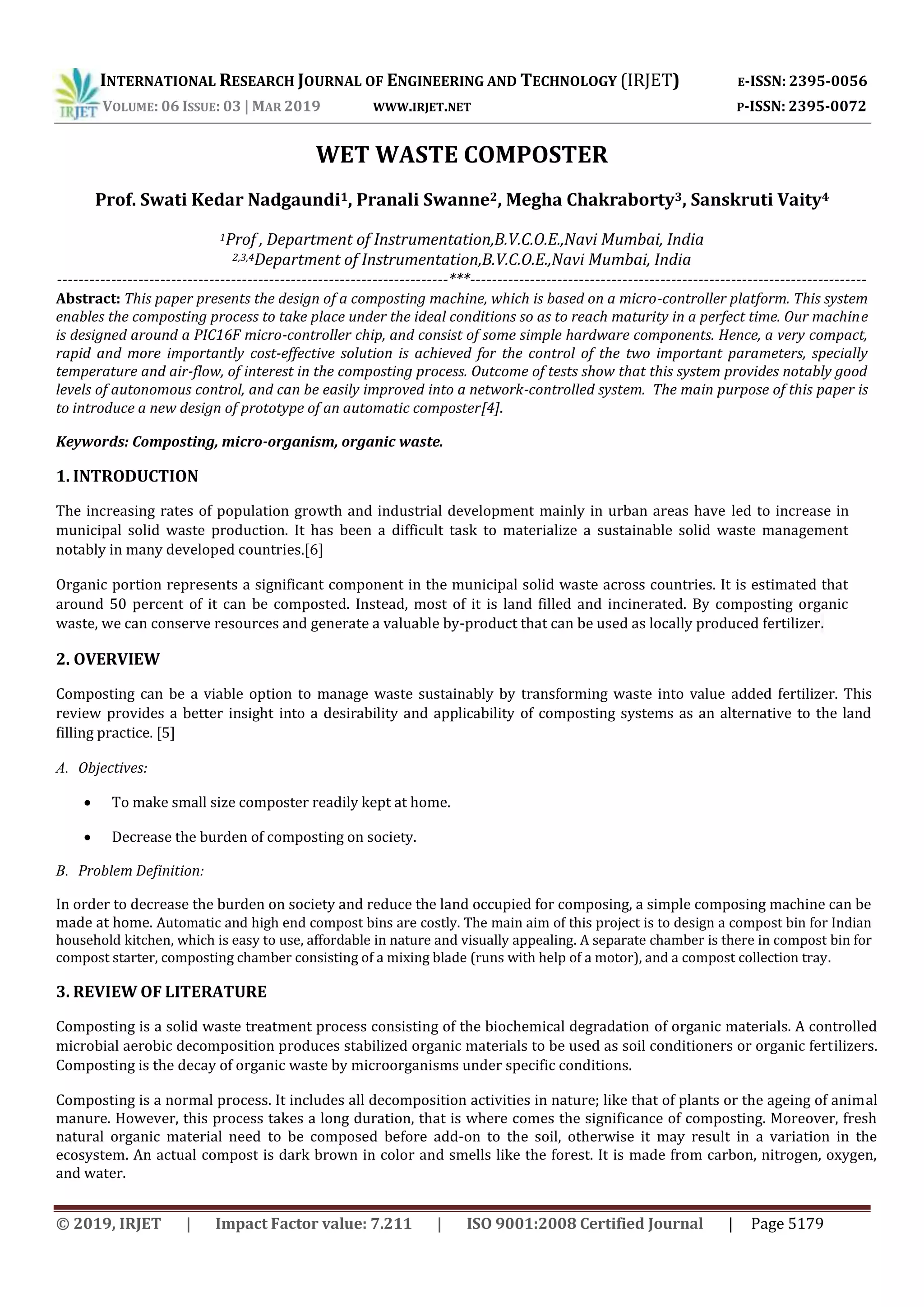 IRJET- Wet Waste Composter | PDF